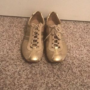 Coach | Shoes | Coach Gold Tennis Shoes | Poshmark